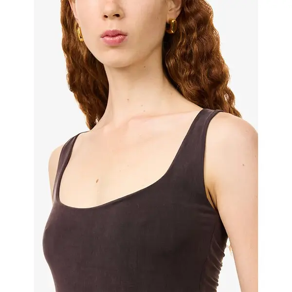 PEACHY DEN Kylie Square Neck Stretch-jersey Vest