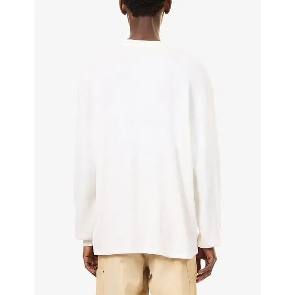 A.PRESSE Henley Waffle-knit Cotton And Cashmere-blend Top