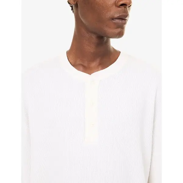 A.PRESSE Henley Waffle-knit Cotton And Cashmere-blend Top