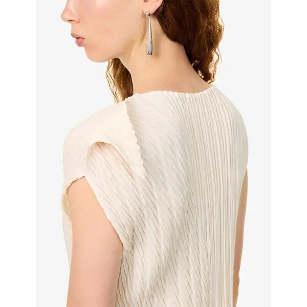 Issey Miyake Unfurling Pleats Asymmetric Knitted Top