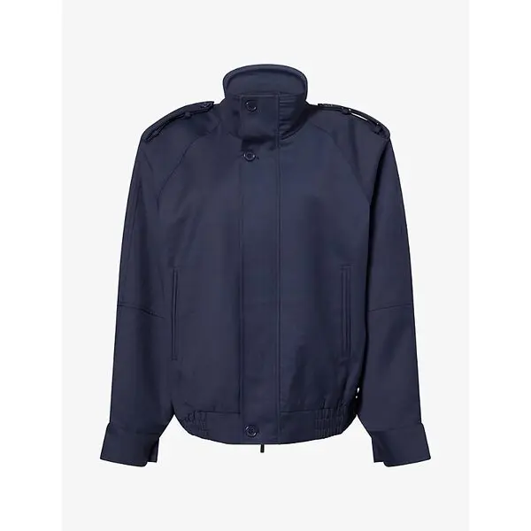 THE FRANKIE SHOP Kelly High-neck Woven Jacket - Navy