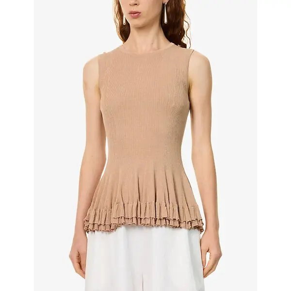 ASHLYN Greer Sheer Crew-neck Woven Top