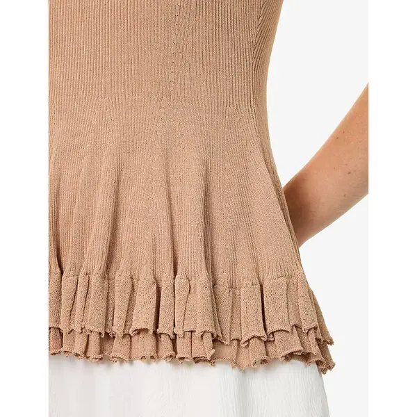 ASHLYN Greer Sheer Crew-neck Woven Top