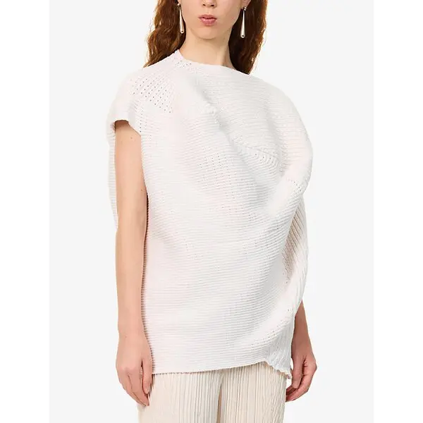 Issey Miyake Found Pleated Knitted Top