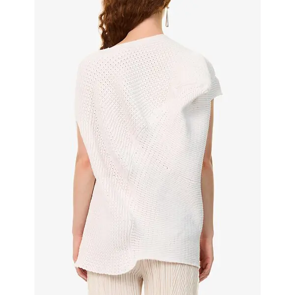 Issey Miyake Found Pleated Knitted Top