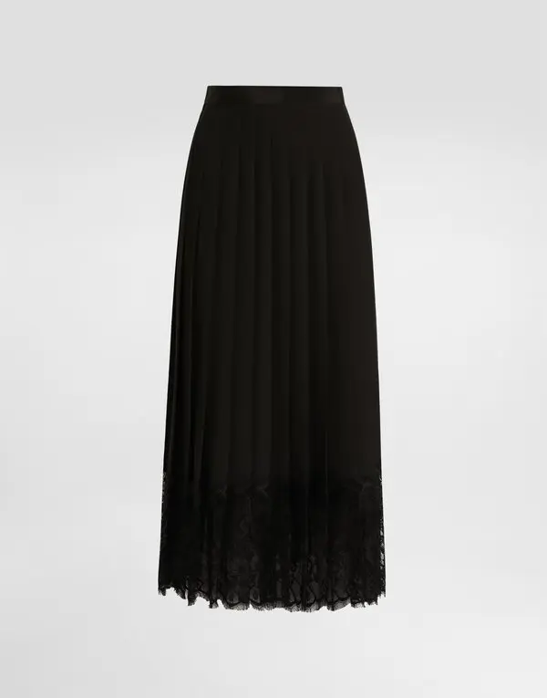 Dolce & Gabbana Pleated Chiffon Skirt Skirts - Black