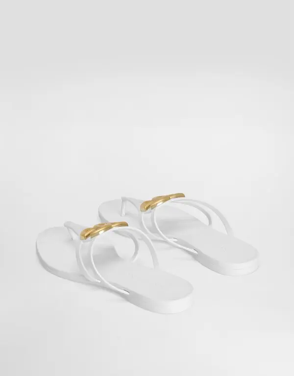 Dolce & Gabbana Rubber Beachwear Slides - White
