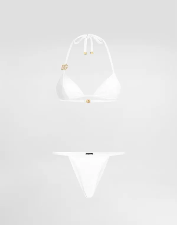 Dolce & Gabbana Triangolo+tanga Swimwear Jersey - White