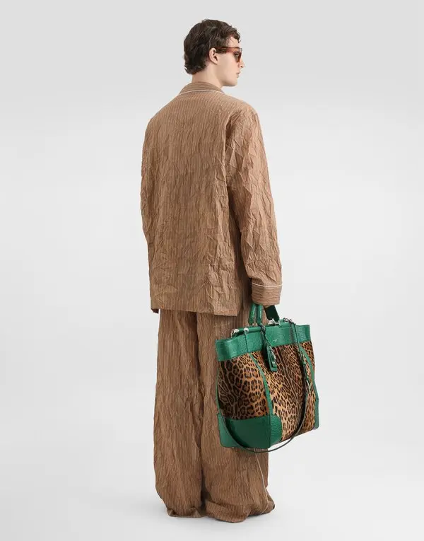 Dolce & Gabbana Crinkled Striped Fabric Shirt-style Vanity Robe Shirts