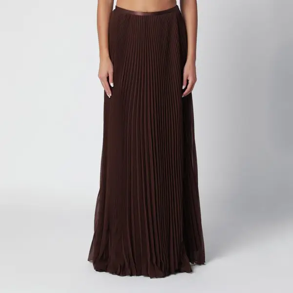 Valentino Garavani Pleated Silk Maxi Skirt