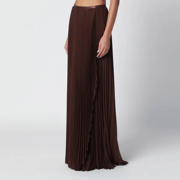 Valentino Garavani Pleated Silk Maxi Skirt