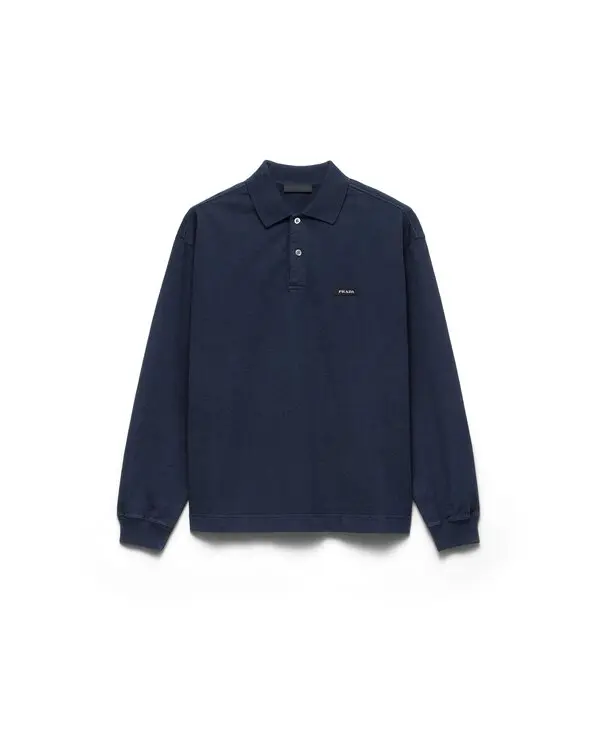 Prada Long-sleeved Cotton Polo Shirt