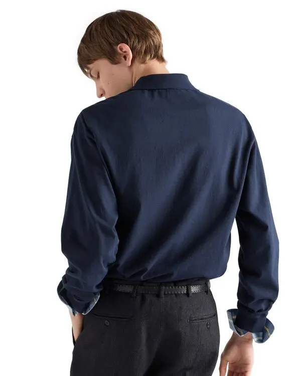Prada Long-sleeved Cotton Polo Shirt
