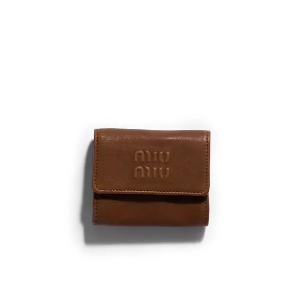 Miu Miu Small Nappa Leather Wallet - Oak