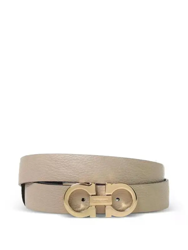 FERRAGAMO Reversible And Adjustable Gancini Belt - Neutrals