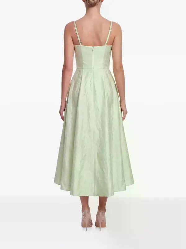 POST MERIDIEM Jacquard-patterned Corset-style Midi Dress