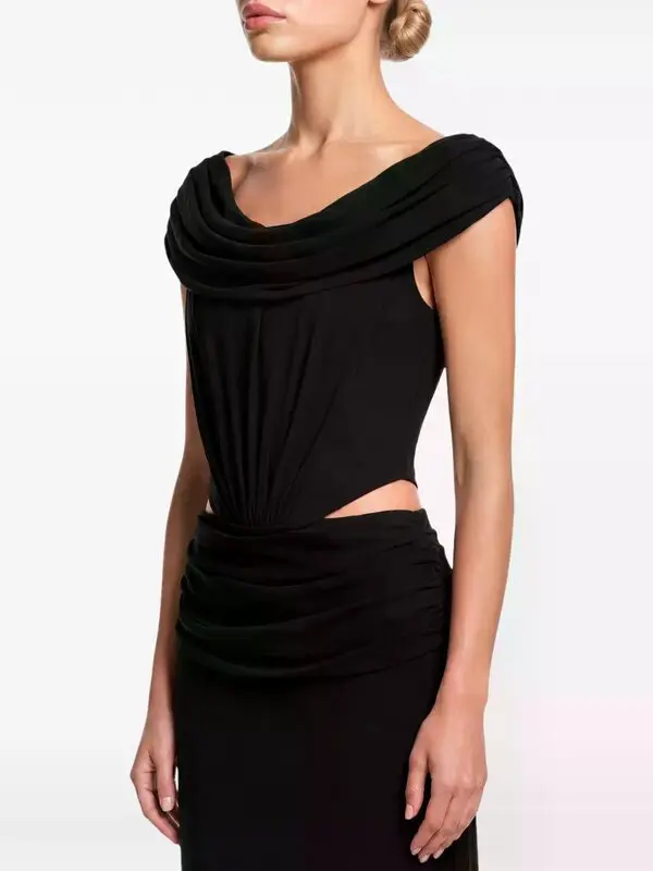 POST MERIDIEM Draped Cowl-neck Top