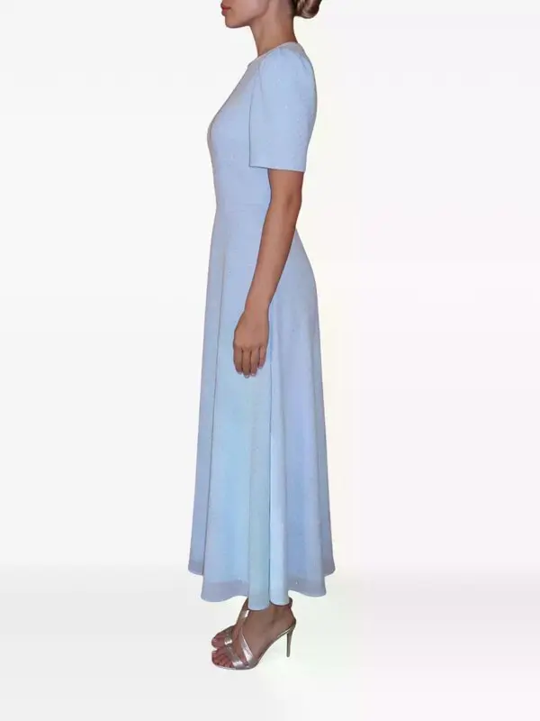 POST MERIDIEM Embellished Chiffon Midi Dress - Blue