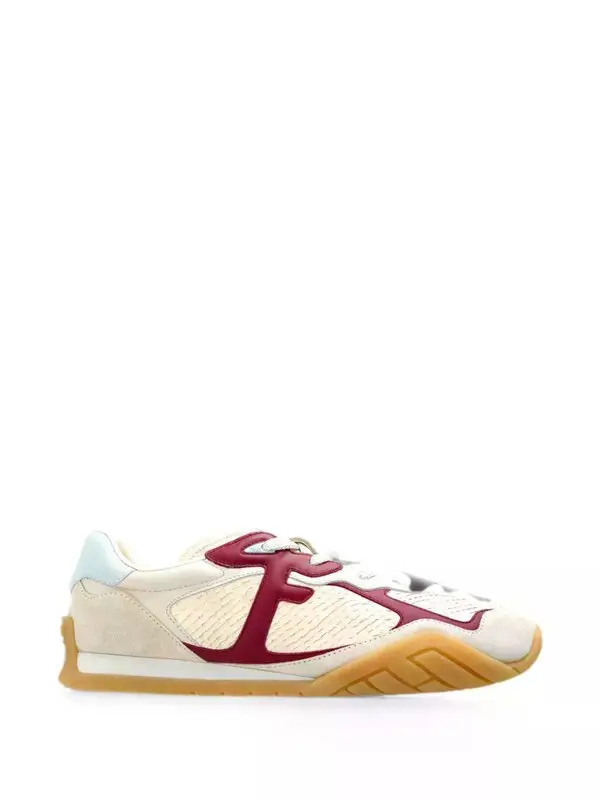 Fendi Wave Pulse White Salmon Leather Low-tops Sneakers