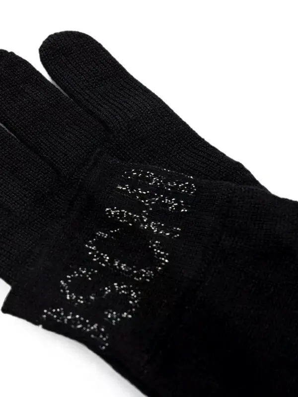 Moschino Logo-knit Wool Gloves