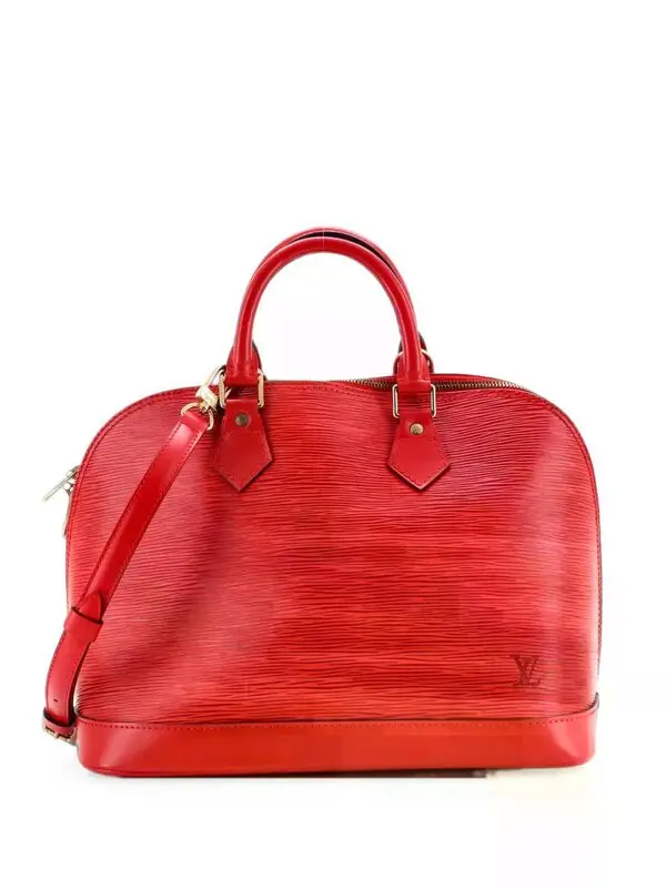 LOUIS VUITTON Vintage Alma Handbag Epi Leather Pm Satchel - Red