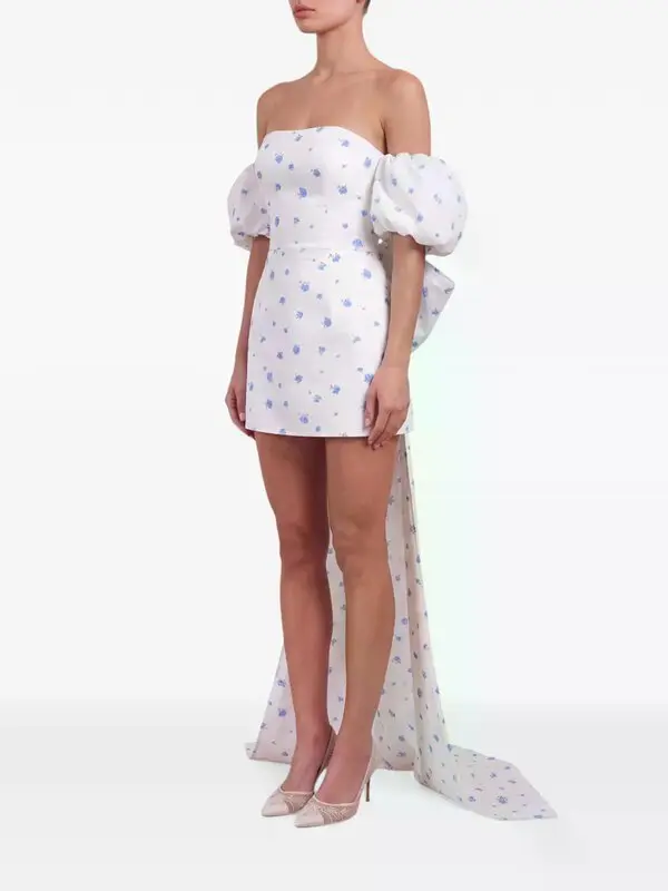 POST MERIDIEM Floral Print Puff Sleeve Mini Dress