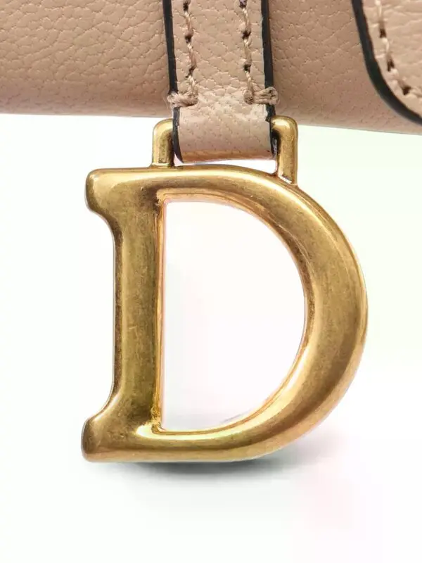 Dior Calfskin Saddle Wallet On Chain Crossbody Bag - Neutrals