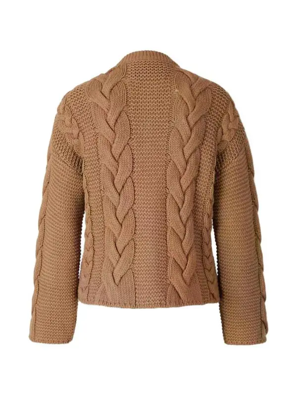 La DoubleJ Crystal-embellished Cable-knit Cardigan