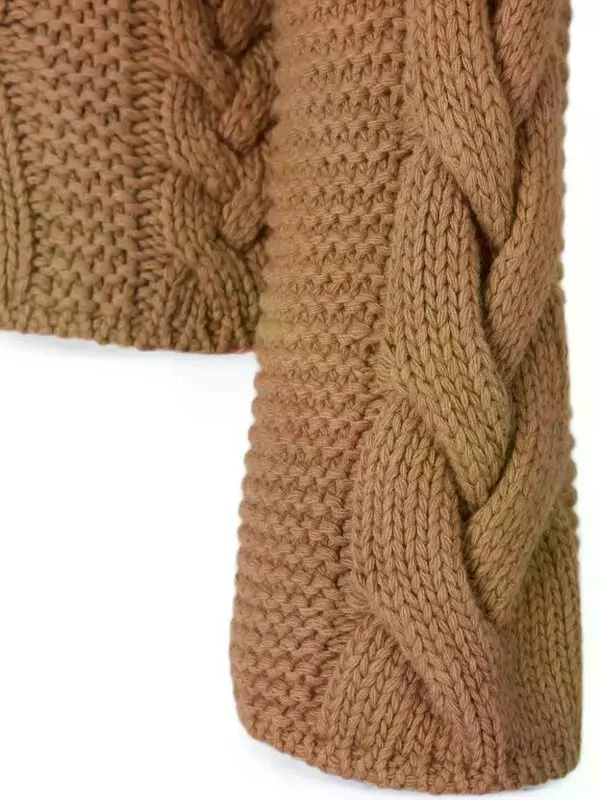 La DoubleJ Crystal-embellished Cable-knit Cardigan