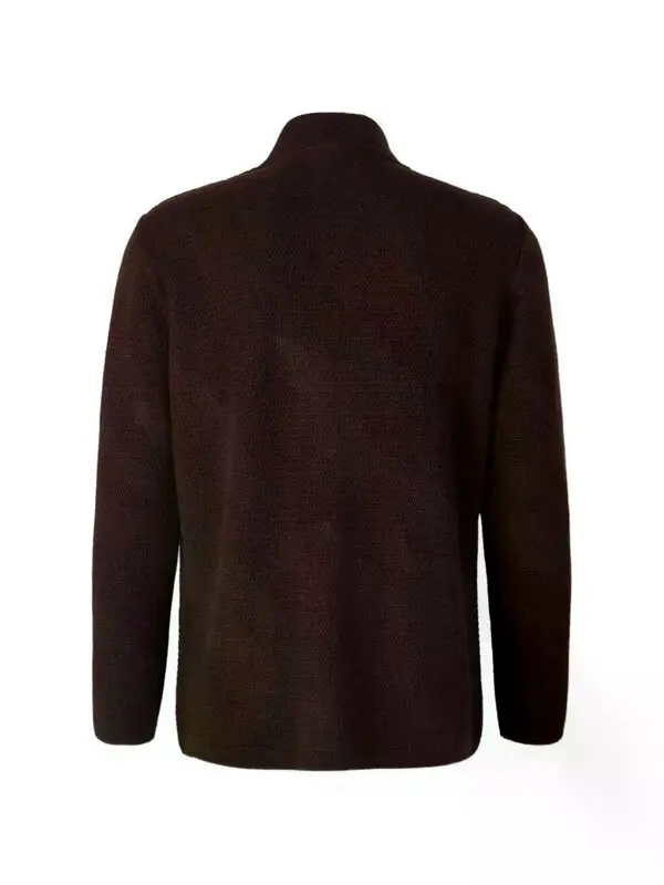 LARDINI Virgin Wool Basket-weave Cardigan