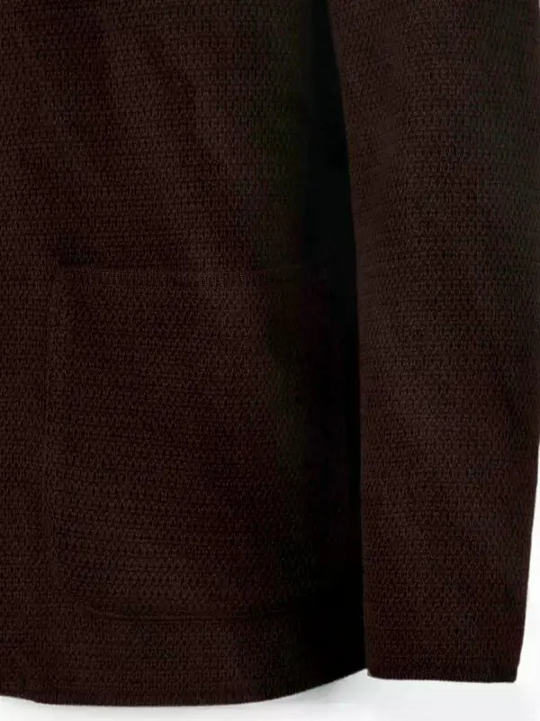 LARDINI Virgin Wool Basket-weave Cardigan