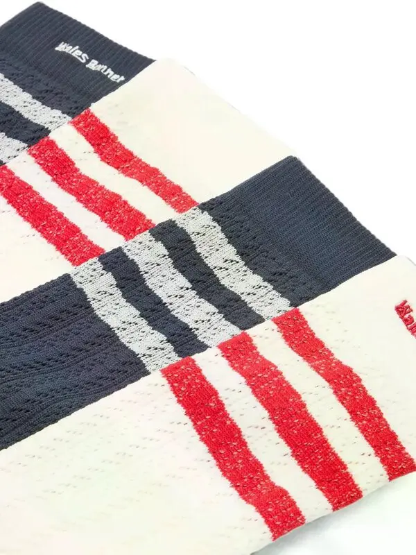 Adidas Striped Pointelle-knit Socks