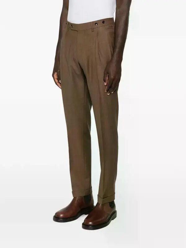 BERWICH Pleated-detail Turn-up Tailored Trousers