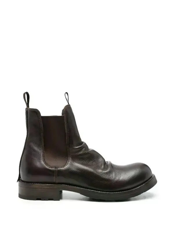 SHOTO Leather Chelsea Boots - Brown