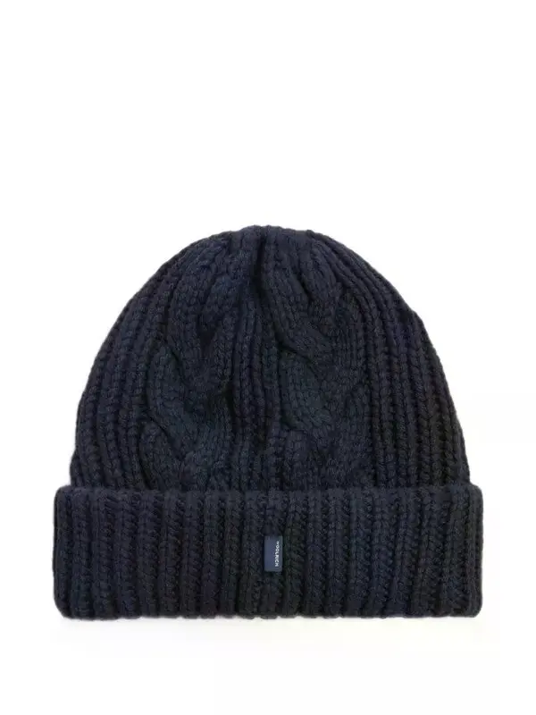 Woolrich Cable-knit Ribbed-trim Beanie Hat