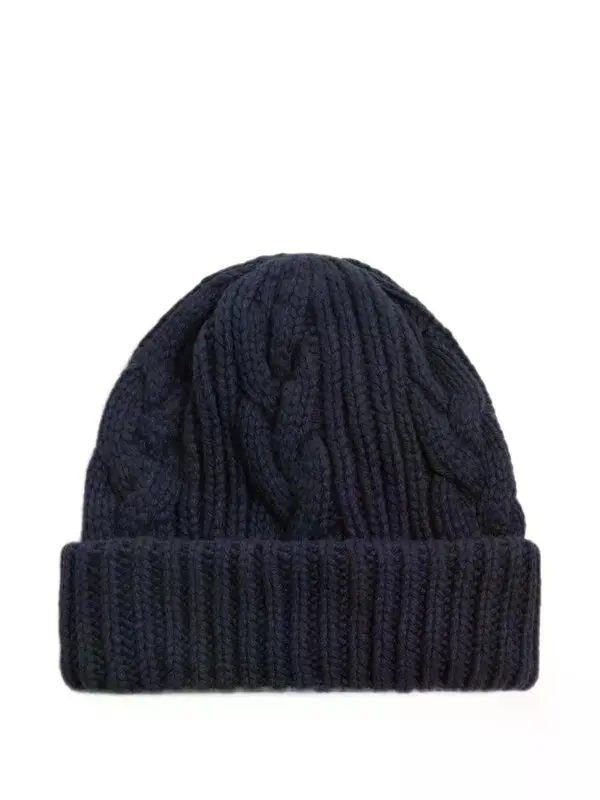 Woolrich Cable-knit Ribbed-trim Beanie Hat