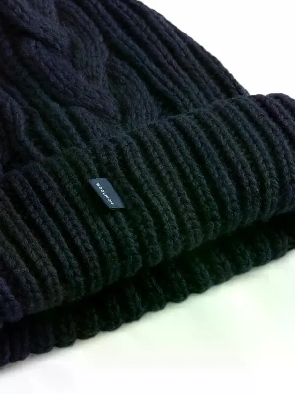 Woolrich Cable-knit Ribbed-trim Beanie Hat