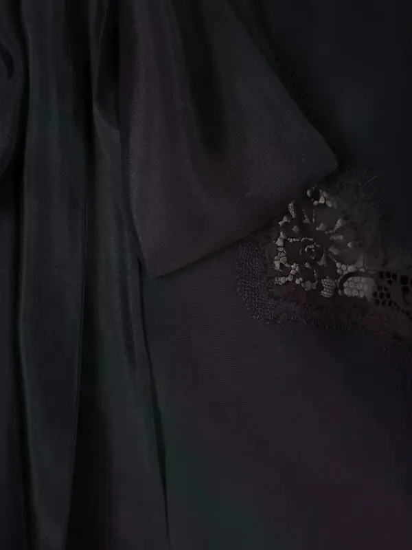 ERMANNO FIRENZE Lace-trim Pussy-bow Blouse