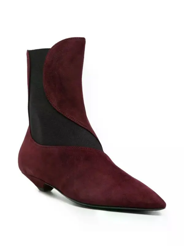 SERGIO ROSSI Pointed-toe Panelled Ankle Boots
