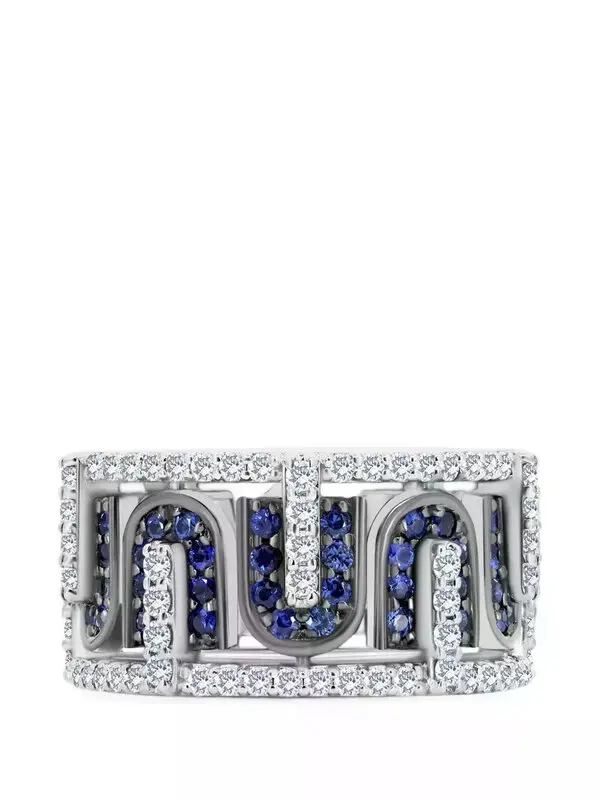 U LOS ANGELES Diamond And Sapphire U Ring