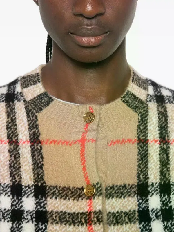 Burberry Check-pattern Button-up Cardigan