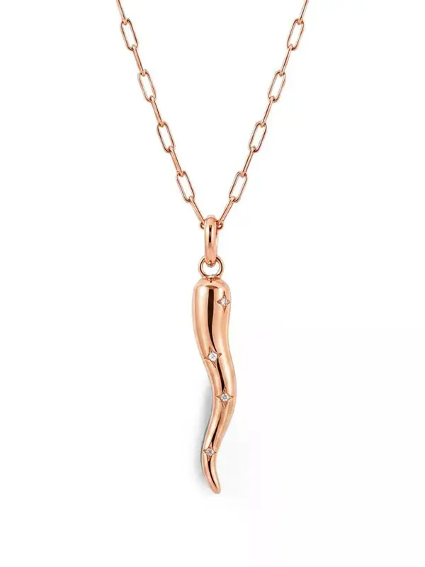 DI VOLPE Cornicello Sapphire-embellished Necklace - Gold