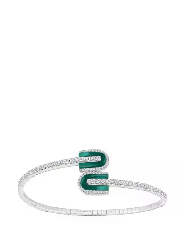 U LOS ANGELES Diamond And Malachite Bangle Bracelet