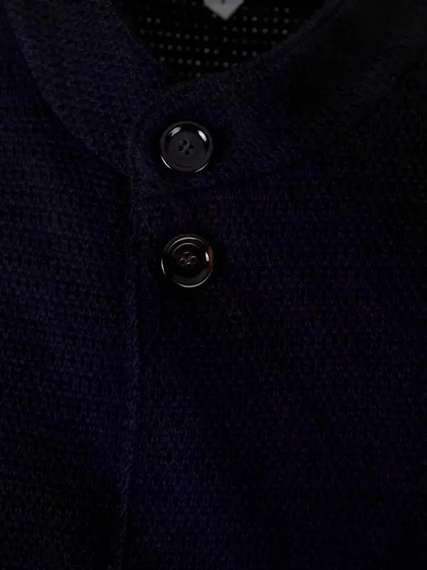 LARDINI Basket-weave Virgin Wool Cardigan