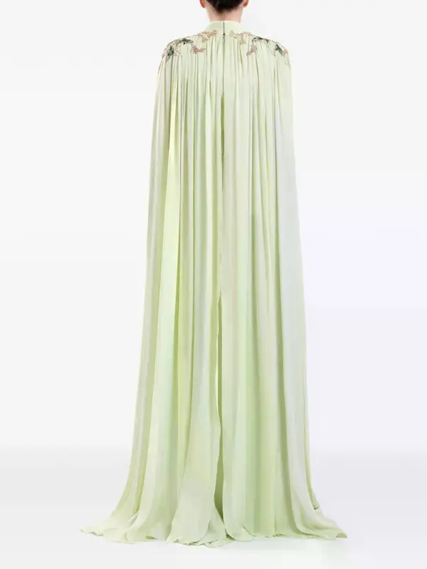 SAIID KOBEISY Flowy Embroidered Maxi Dress - Green