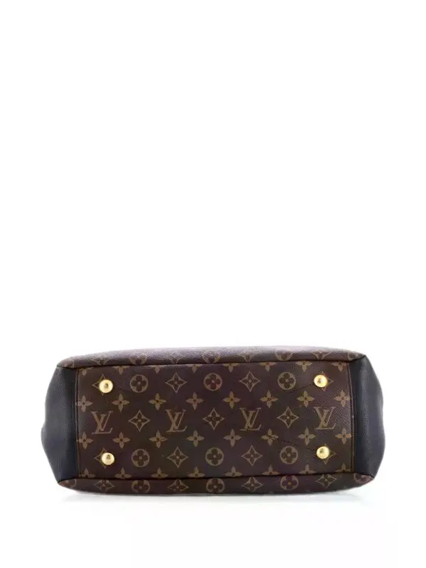 LOUIS VUITTON Pallas Tote Monogram Canvas With Leather Shoulder Bag - Black