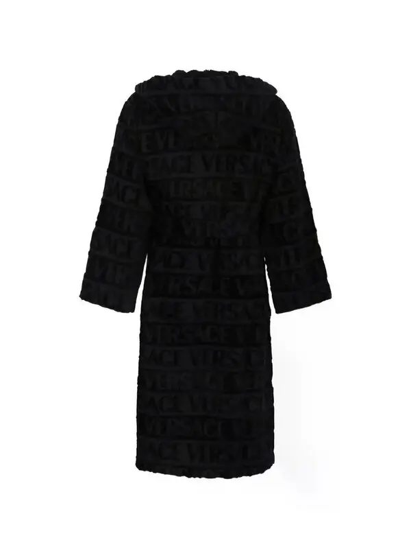 Versace Logo-jacquard Hooded Bathrobe