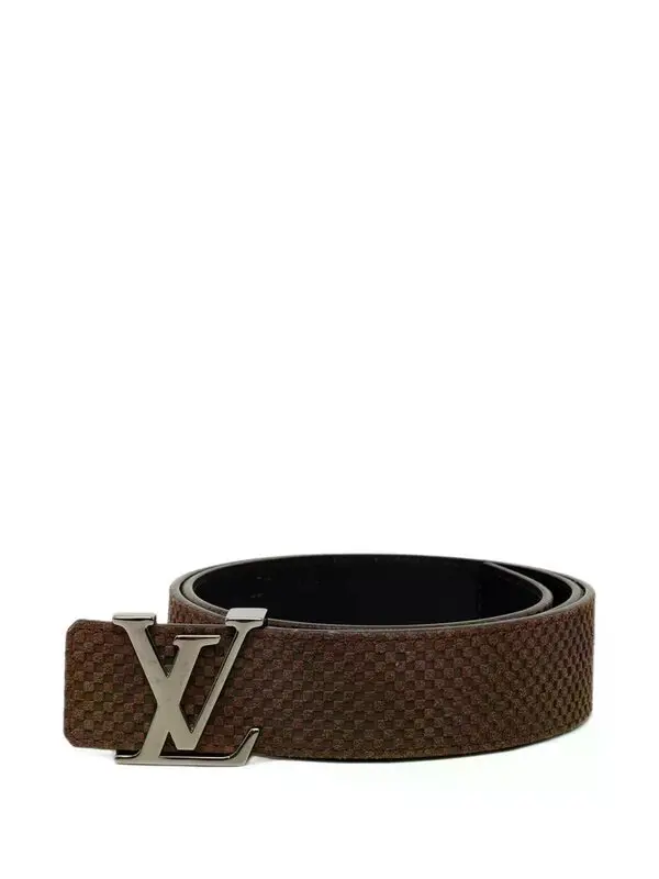 LOUIS VUITTON 2013 Mini Damier Suede Reversible Initiales Belt