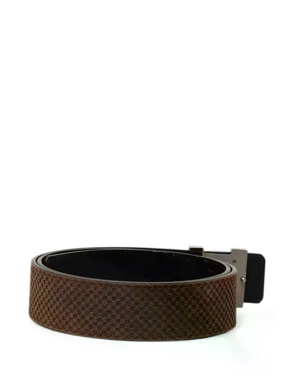 LOUIS VUITTON 2013 Mini Damier Suede Reversible Initiales Belt