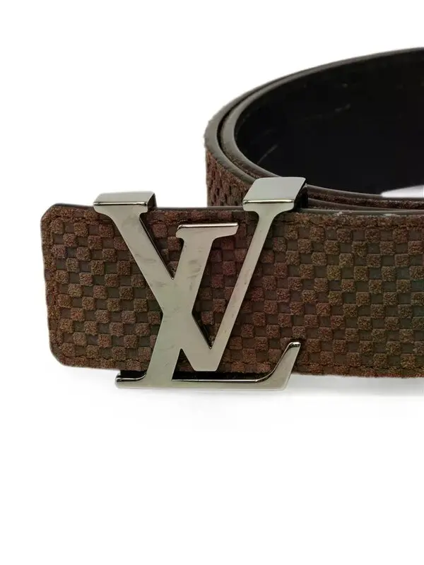 LOUIS VUITTON 2013 Mini Damier Suede Reversible Initiales Belt